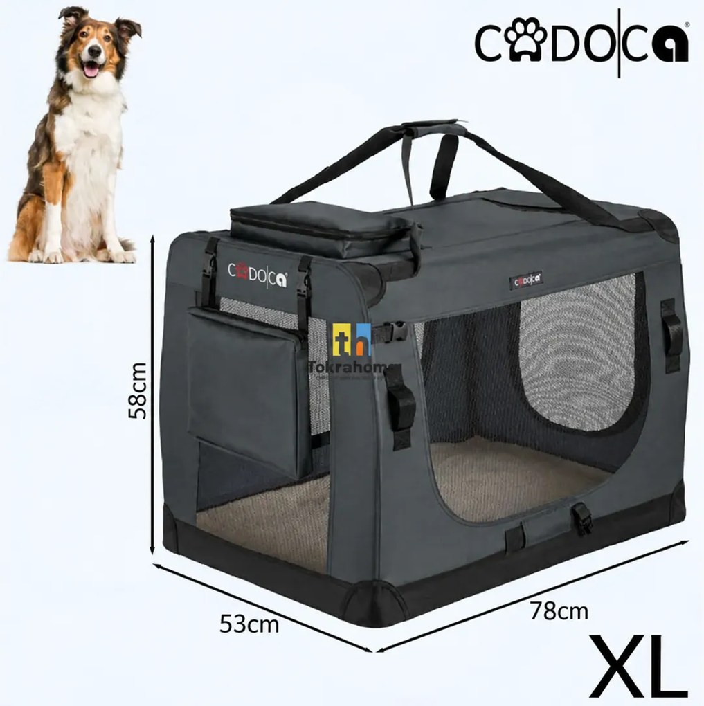 Skládací cestovní box pro psy XL, modrý 109439