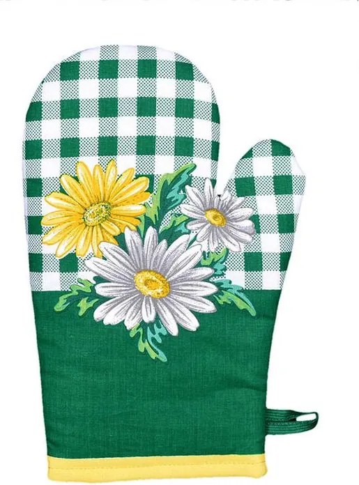 Kuchyňská chňapka GERBERA zelená