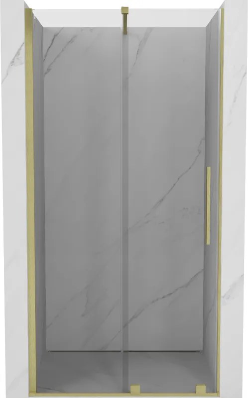 Mexen Velar, posuvné dveře do otvoru 110x200 cm, 8mm čiré sklo, zlatá matná, 871-110-000-01-55