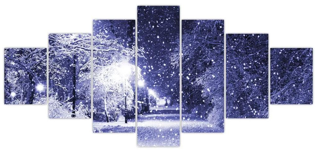 Obraz - Kouzelná zimní noc (210x100 cm)