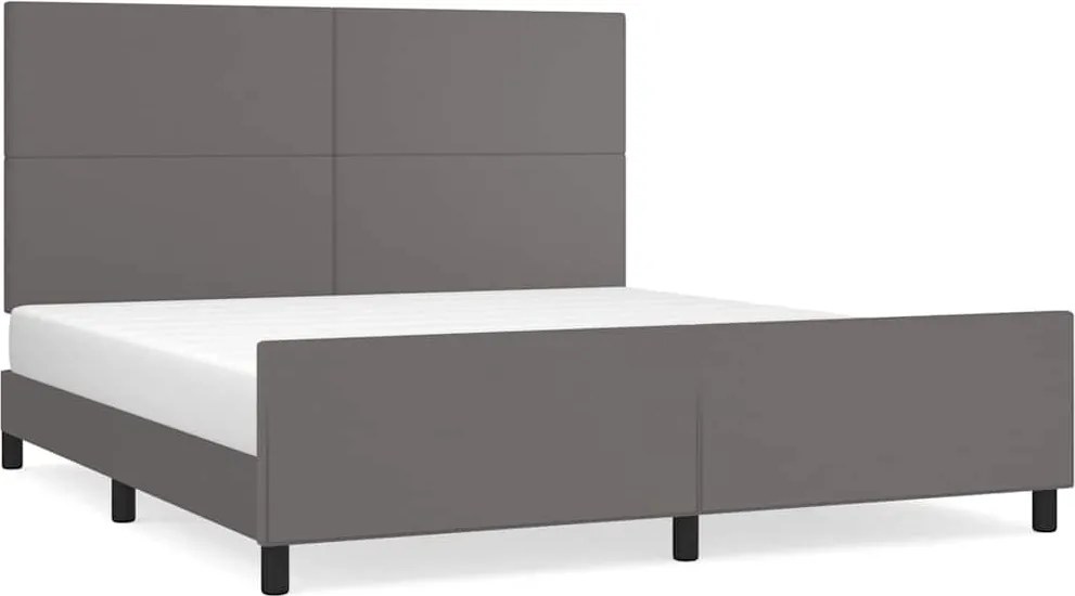 Rám postele s čelem šedý 160x200 cm umělá kůže 3125461