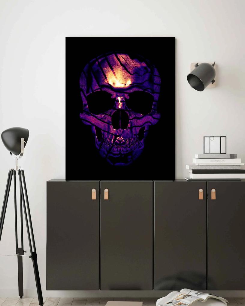 Gario Obraz na plátně Fialová lebka a plamen - Nikita Abakumov Rozměry: 40 x 60 cm