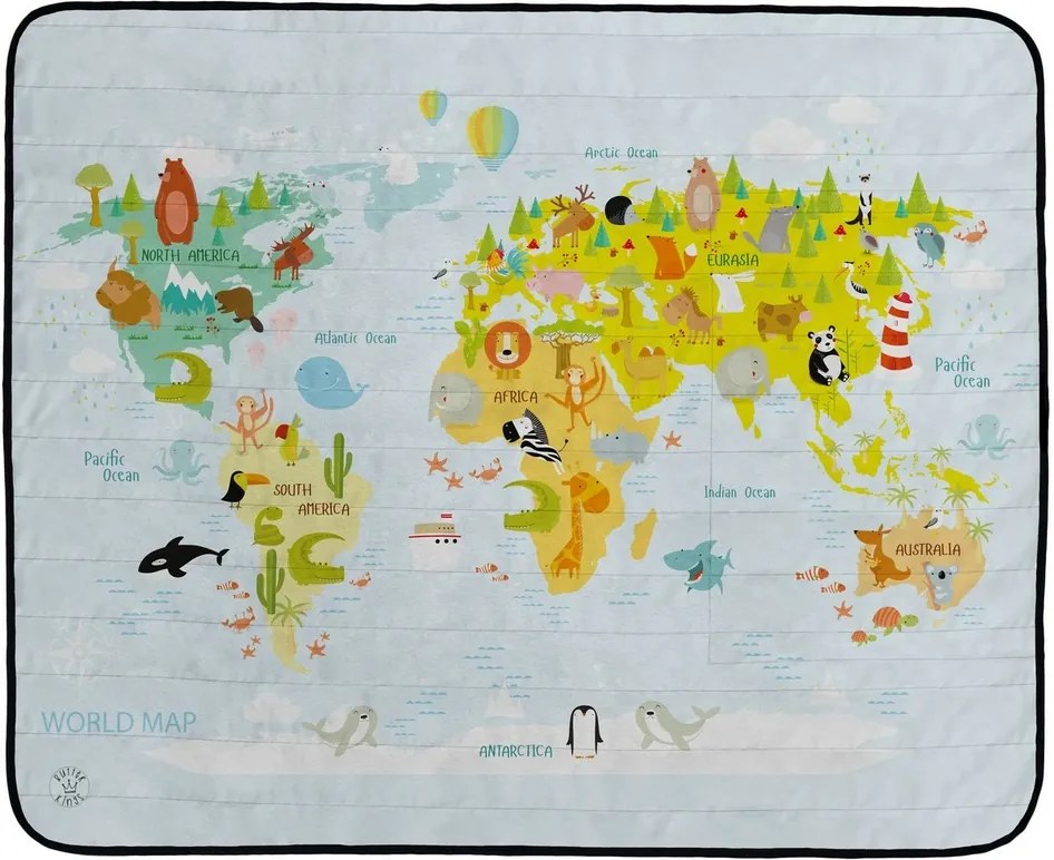 Butter Kings Kempingová deka World map, 145 x 180 cm