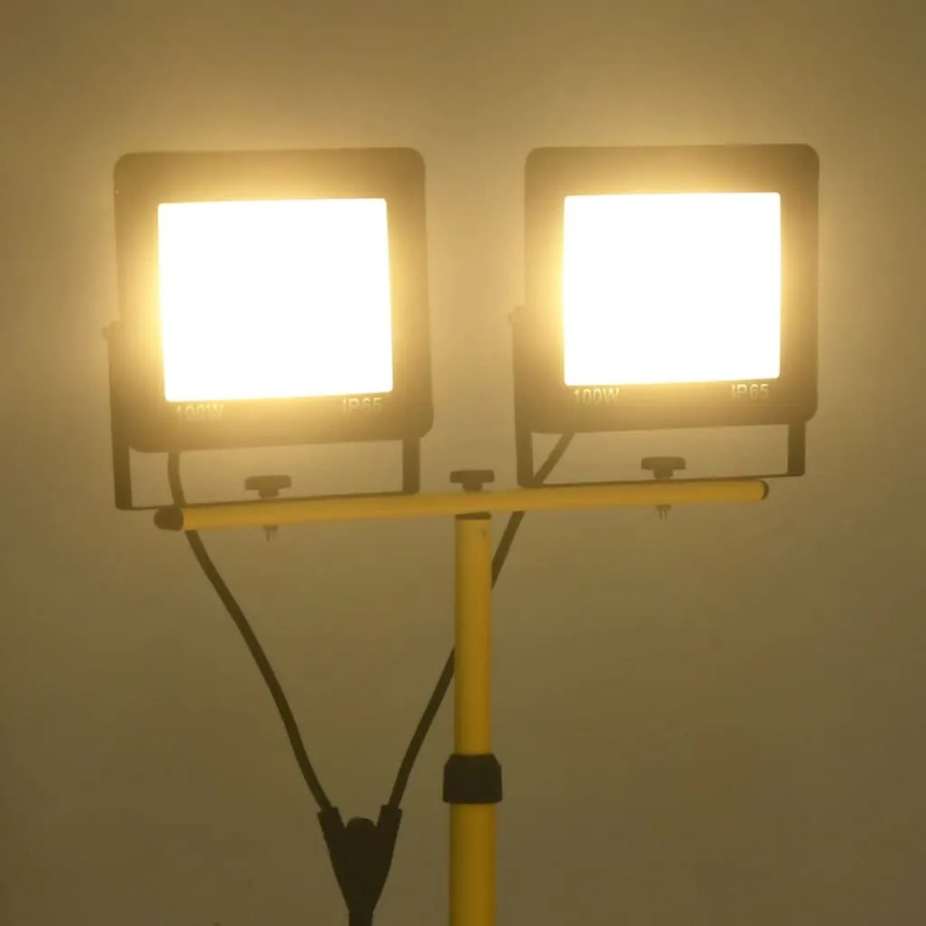 vidaXL Marketos LED reflektor se stojanem 2 x 100 W teplé bílé světlo