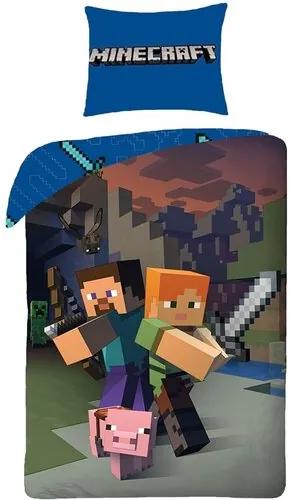 Halantex Dětské bavlněné povlečení Minecraft, 140 x 200, 70 x 90 cm