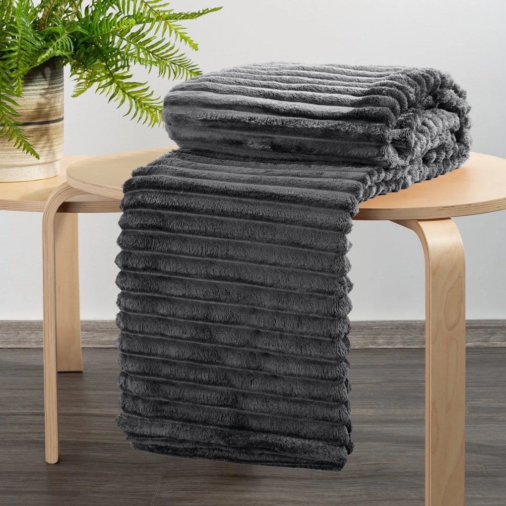 DEKA Z MIKROFLANELU SOFT 170X210 CM ŠEDÁ