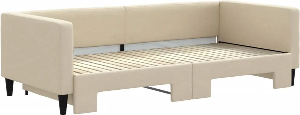 Válenda s přistýlkou krémová 90 x 200 cm textil 3196582