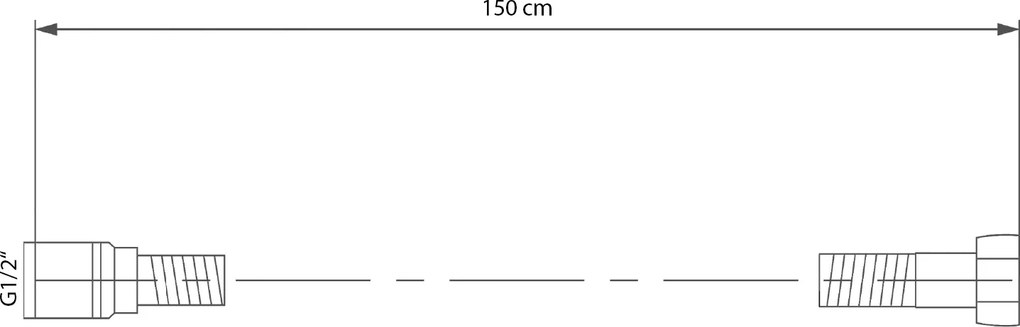 Sapho, SOFTLEX plastová sprchová hadice, hladká, 150cm, černá, 1208-17