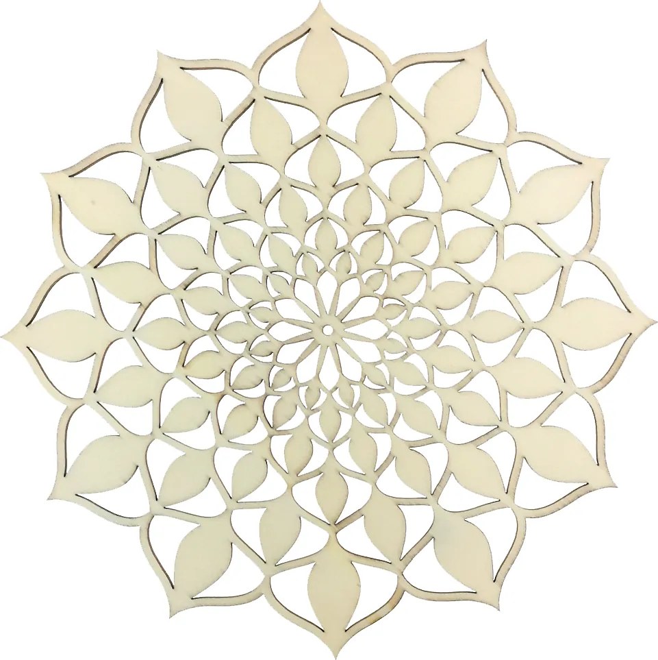 AMADEA Dřevěná dekorace mandala přírodní 20 cm