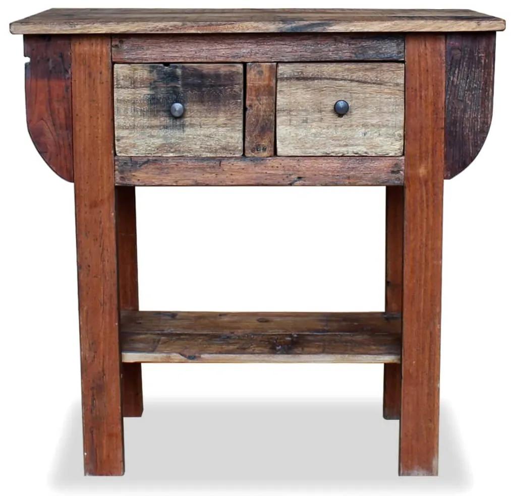 vidaXL Odkládací stolek z masivního recyklovaného dřeva 80x35x80 cm