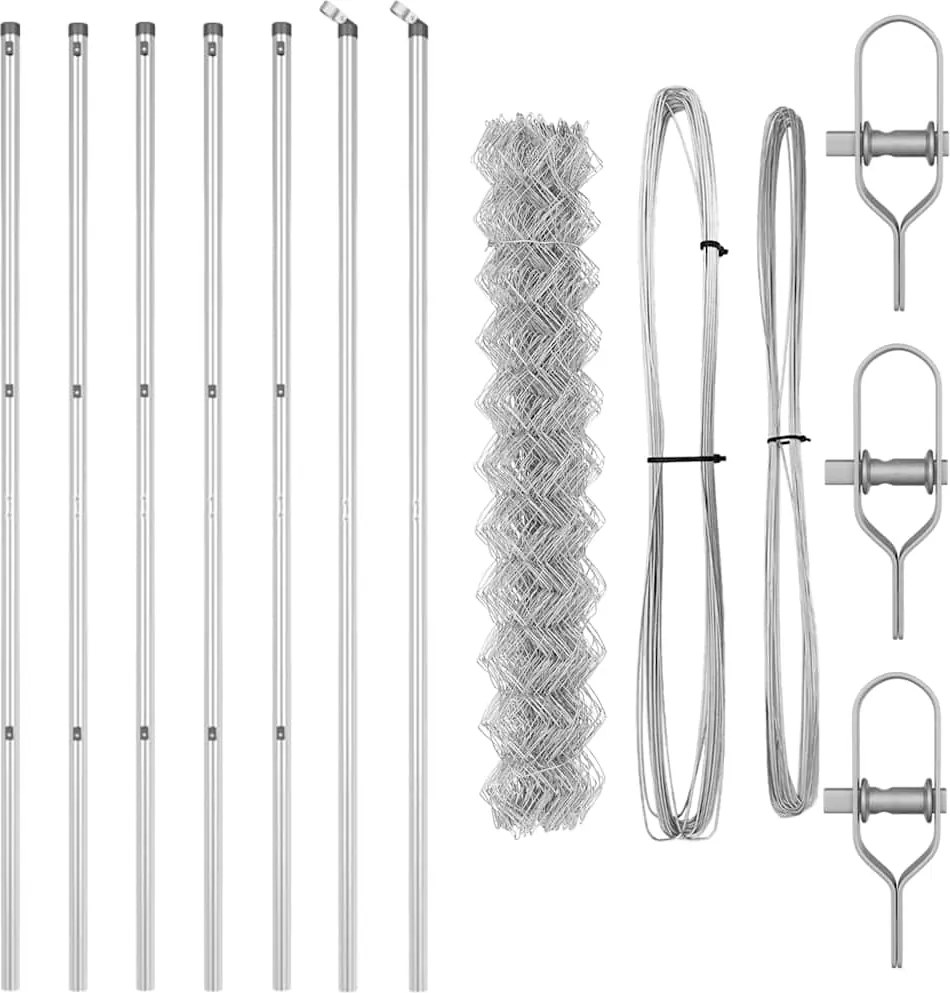 Oplocení na řetězcích se upevňuje na zem 10 x 1,4 m Stříbrná 3351127