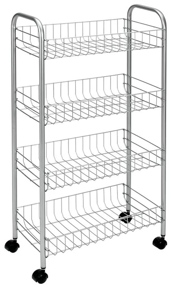 Pojízdný stojan s 4 policemi Metaltex Ascona, výška 86 cm