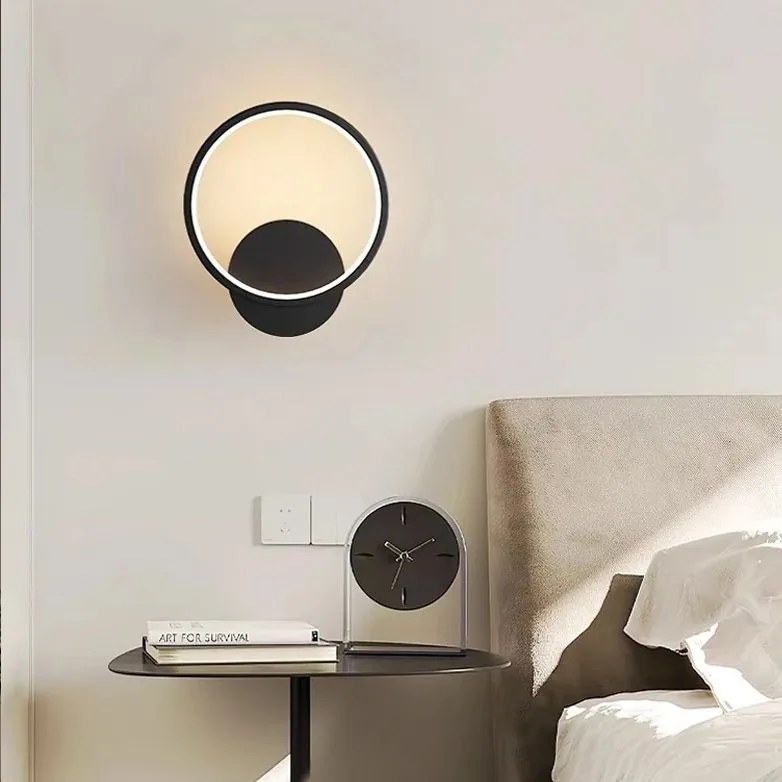 Toolight Toolight, LED nástěnné svítidlo 20cm, 10W, 3000K, LHJ081-W, černá matná, OSW-50060