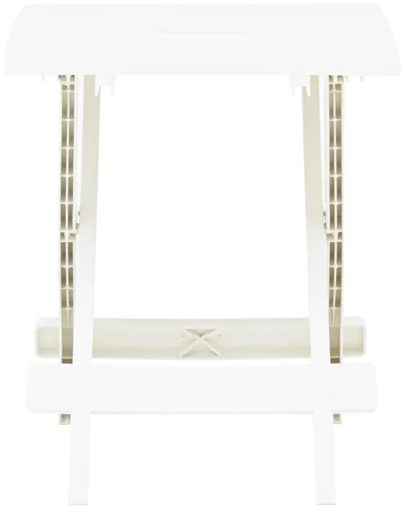 vidaXL Skládací zahradní stolek bílý 45 x 43 x 50 cm plast