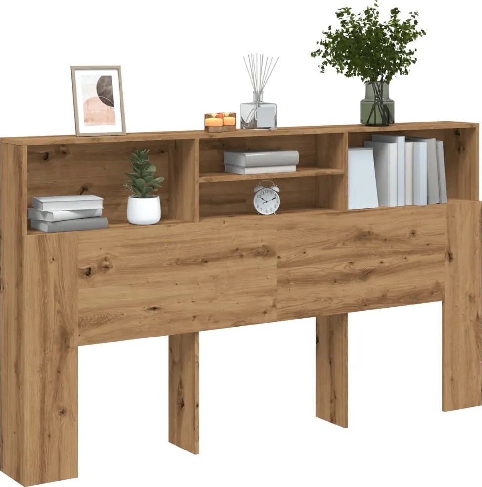 vidaXL Čelo postele s úložným prostorem 180 x 19 x 103,5 cm [811884] Barva: dub artisan