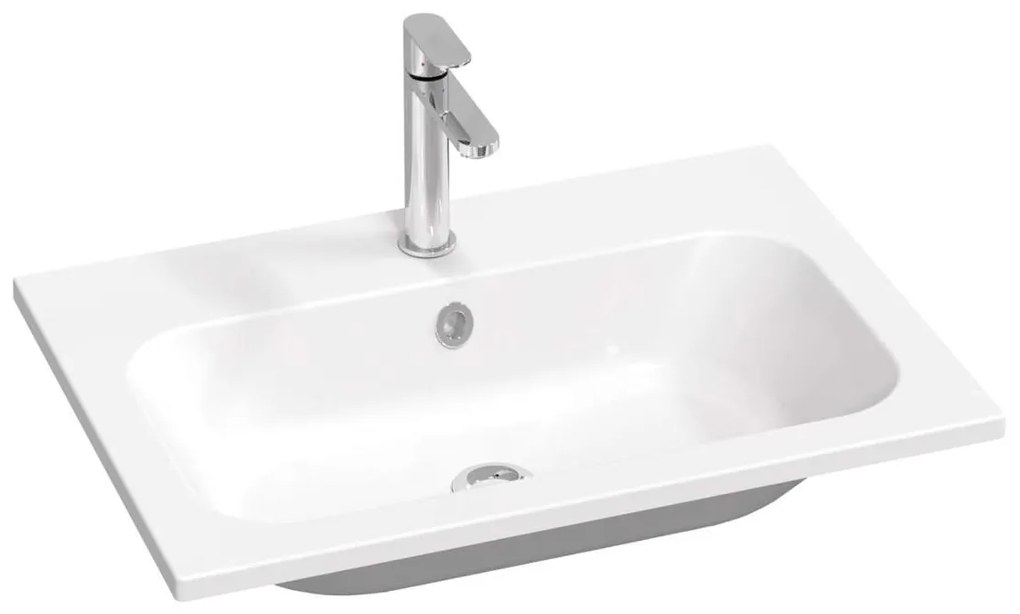 Ravak Chrome Slim - Umyvadlo 70x49 cm, s přepadem, s otvorem pro baterii, bílá XJG01170001