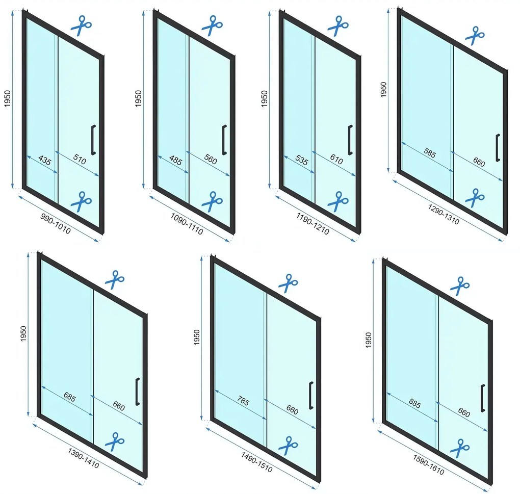 Rea Rapid Slide Wall, 3-stěnný sprchový kout s posuvnými dveřmi 160 (dveře) x 100 (stěna) x 195 cm, 6mm čiré sklo, chromový profil, KPL-K05757