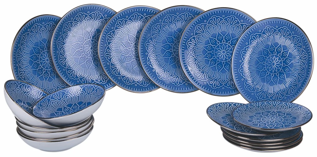 VILLA D’ESTE HOME TIVOLI Servis talířů Ersa 18 kusů, námořnická modrá