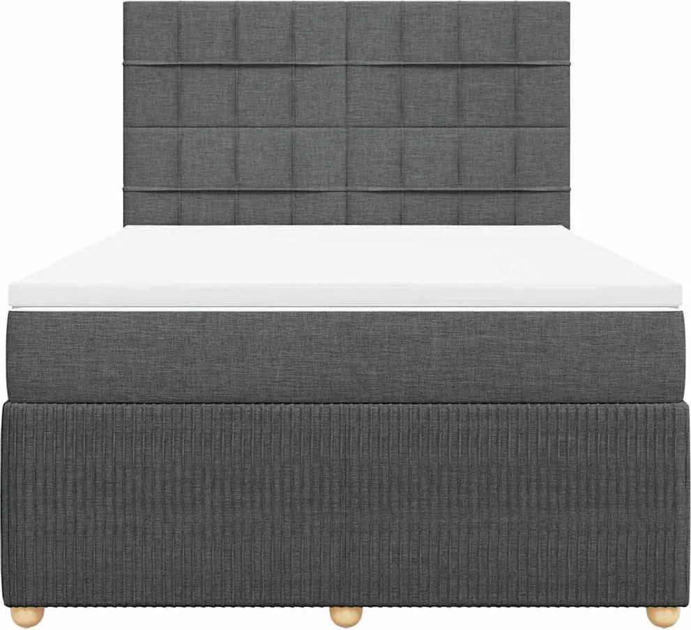 Box spring postel s matrací tmavě šedá 140x200 cm textil 3292080