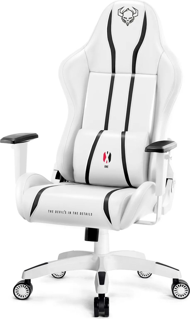 Herní křeslo z eko kůže Small Size, bílý-černý: Diablo X-One 2.0