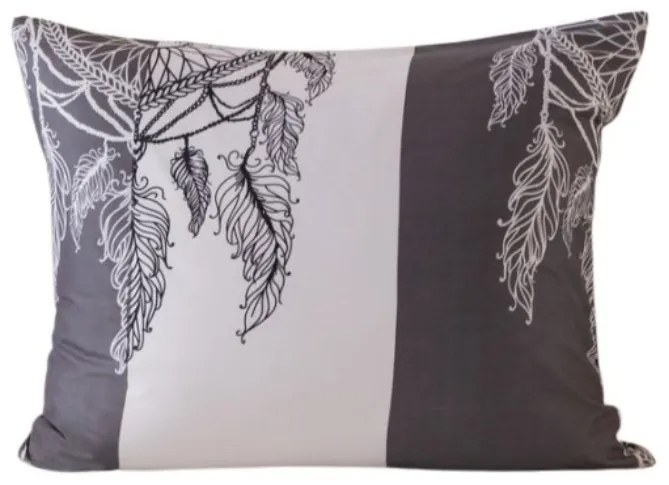 Povlak na polštář z mikrovlákna TIRSO 50x70 cm, šedo-bílý