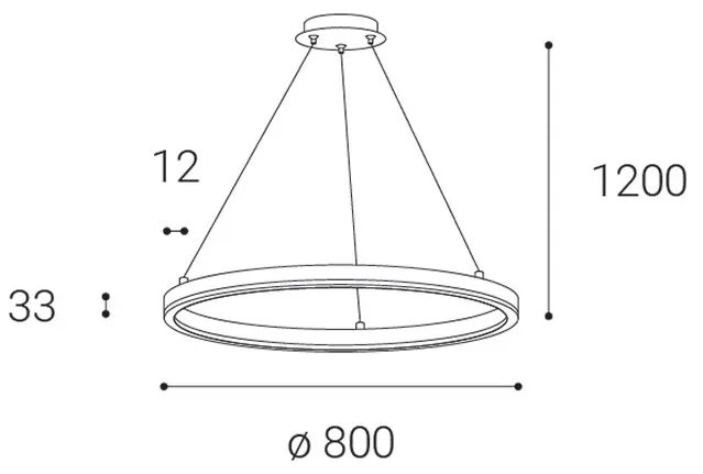 Led2 Závěsné LED svítidlo CIRCLE P-Z ø 80 cm Barva: Bílá, Stmívání, řízení: ON/OFF