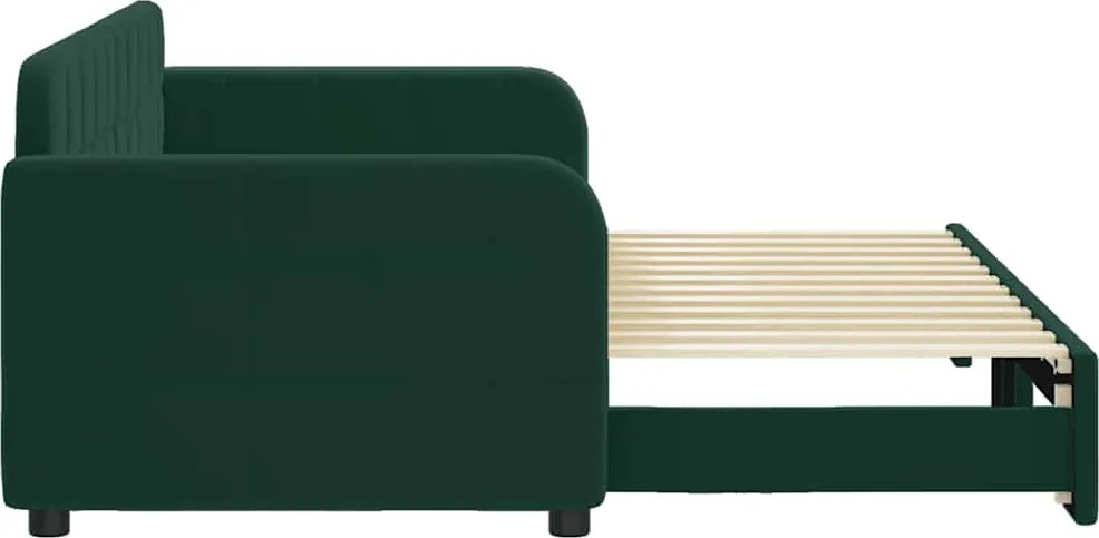 Válenda s přistýlkou tmavě zelená 80 x 200 cm samet 3196924
