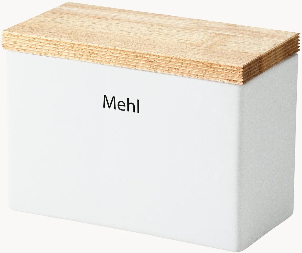 Skleněná dóza's víčkem z kaučukového dřeva Mehl