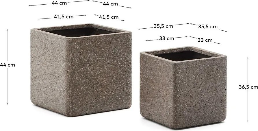Obaly na květináče v sadě 2 ks z umělého kamene Minoa – Kave Home