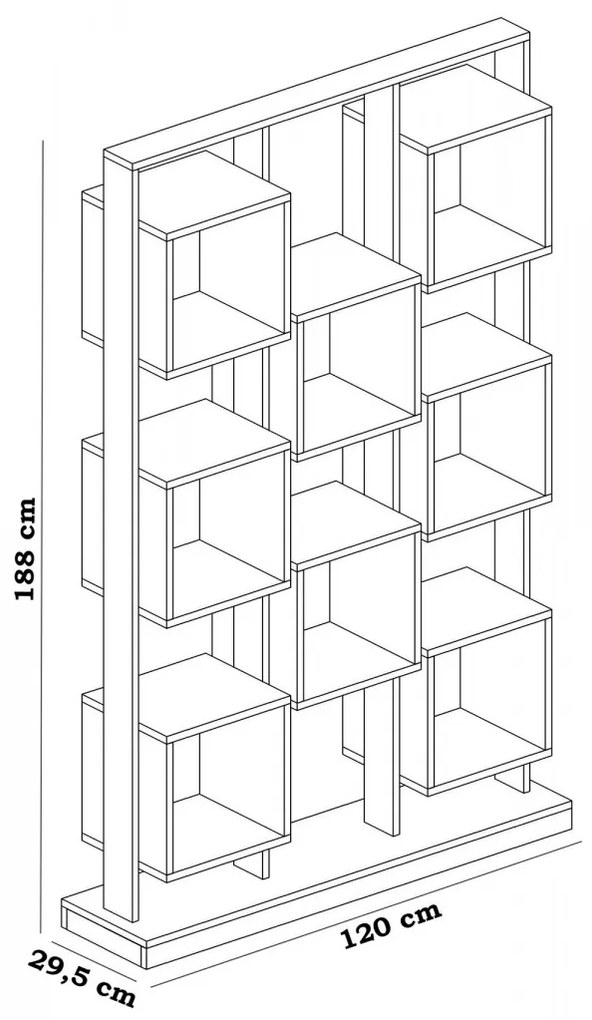 Knihovna Edge bílá/černá
