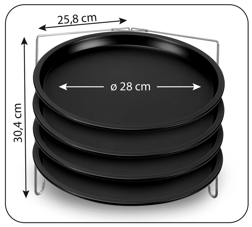 Sada na PIZZU, 4 plechy a stojan, Guardini 27516RK