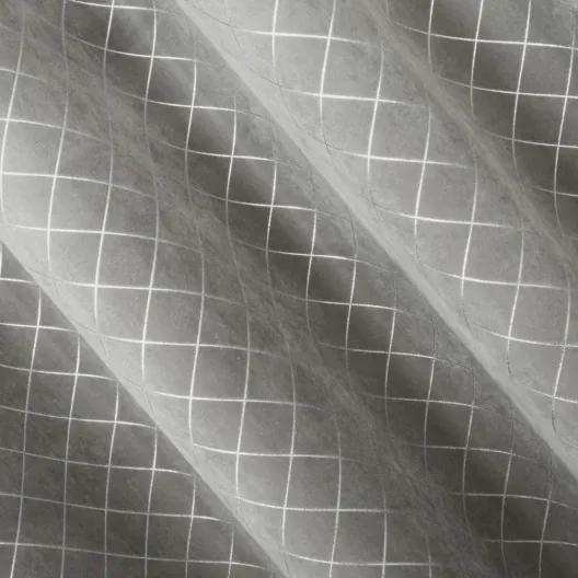 Sametový jednobarevný závěs s geometrickým motivem šedé barvy 140 x 250 cm