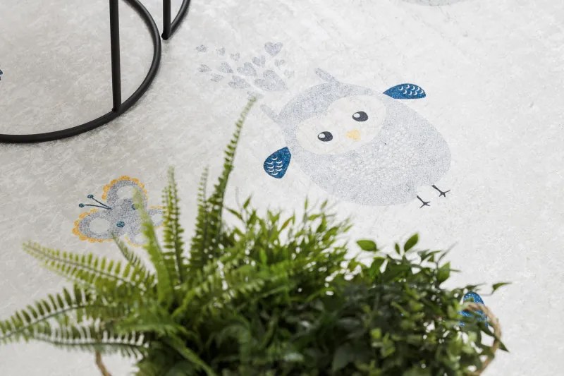 Dywany Łuszczów, Dětský kusový koberec Bambino 1161 Owls grey, 80x150, šedá, dětský pokoj