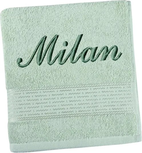 Bellatex Froté osuška proužek s výšivkou jména 70x140 cm Mintová