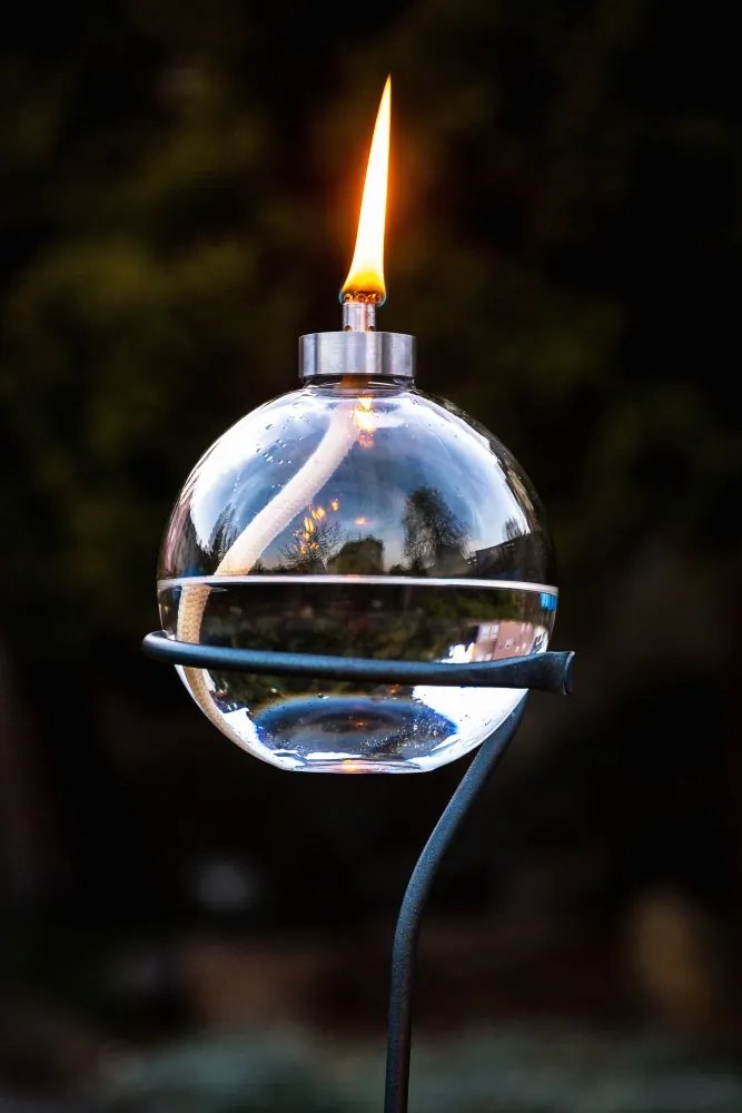 Skleněná olejová lampa SCUTI – Křišťál