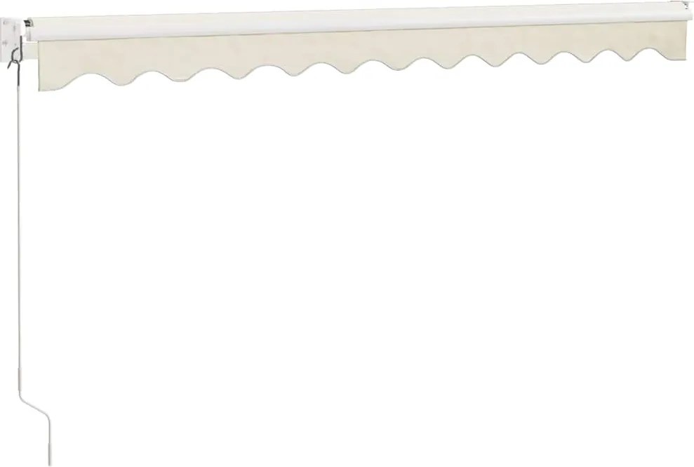 Zatahovací markýza krémová 3 x 2,5 m textil a hliník 3154426