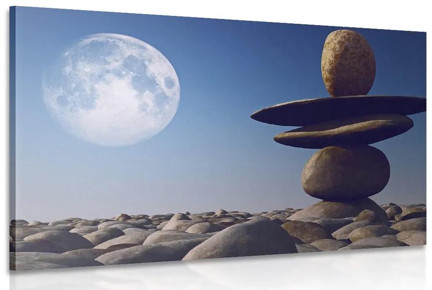 Obraz skládané kameny v měsíčním světle Varianta: 120x80