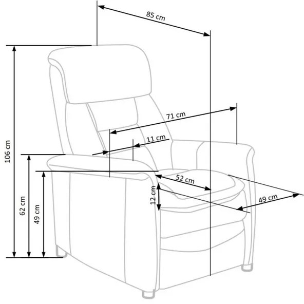 Halmar Relaxační křeslo JORDAN šedé