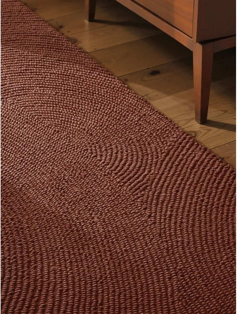 Ručně tkaný vlněný běhoun v cihlové barvě 80x200 cm Calmio – Hanse Home