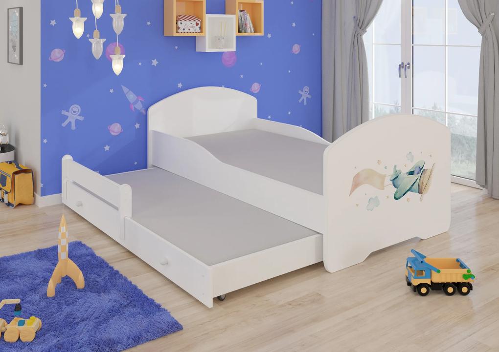 Dětská postel s matracemi PEPE II 160x80 Úložný prostor: Ne, Motiv: BALETKA S JEDNOROŽCEM