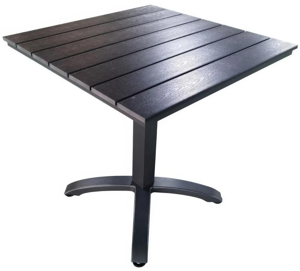 Zahradní stůl KJFT128 70x70 cm, artwood a hliník, černá
