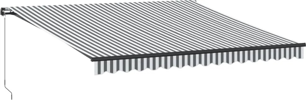 Ručně zatahovací markýza s LED antracitová a bílá 400 x 350 cm 3215809