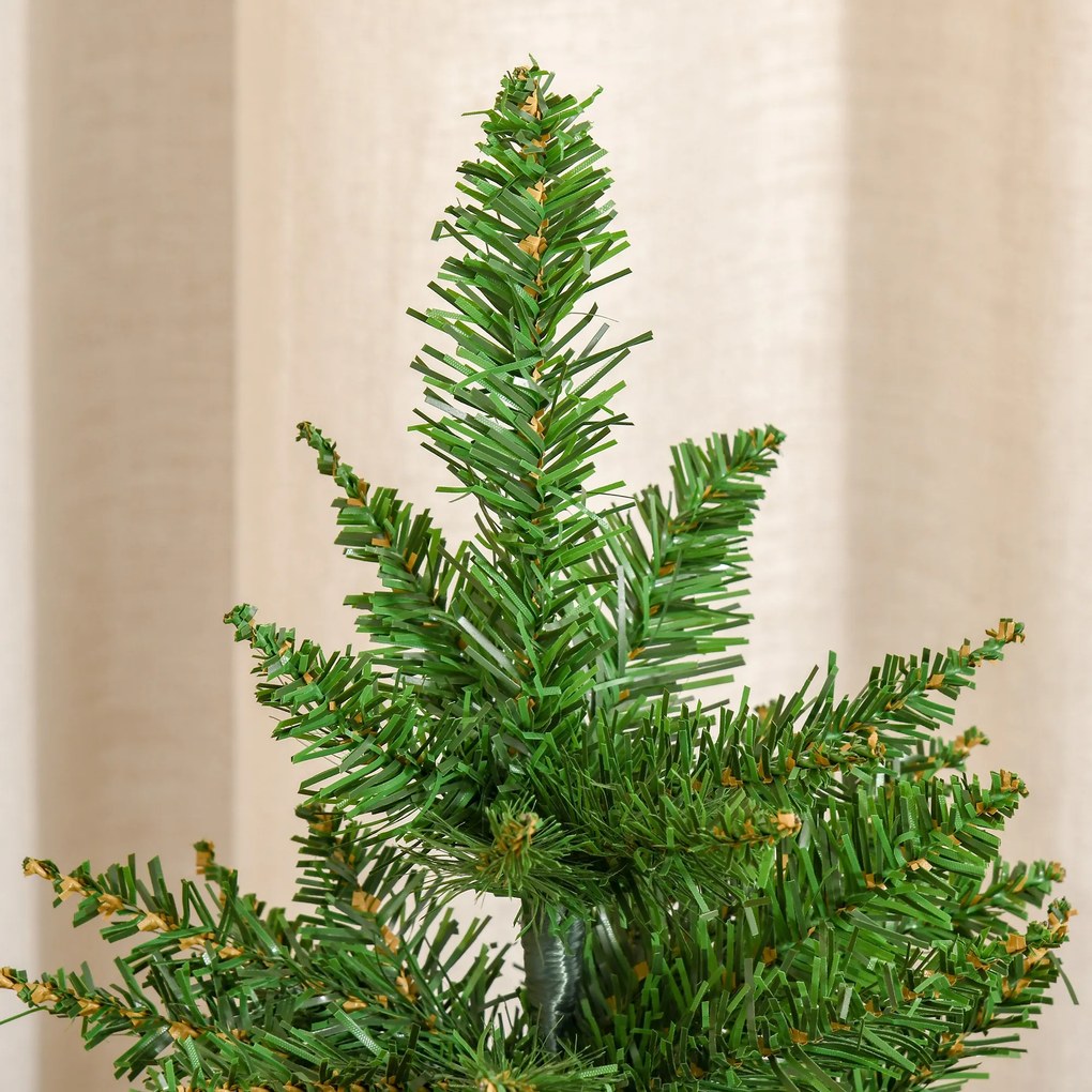 Aosom Mini vánoční stromek s umělým sněhem, vysoký 60 cm, s betonovým stojanem, vícebarevný