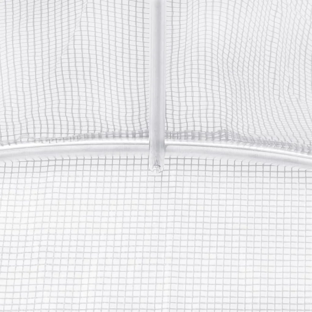 vidaXL Skleník s ocelovým rámem 36 m² 6 x 6 x 2,85 m [3188117] Barva: Bílá