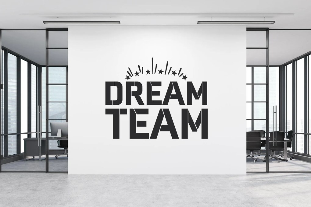Samolepka na zeď Dream team Barevná varianta: Černá, Velikost (šířka x výška): 50x40cm