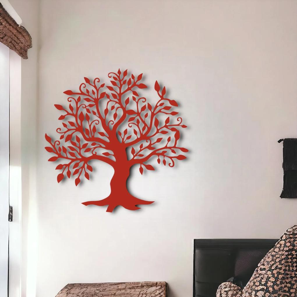 Strom života 5 - kovový obraz na zeď Velikost: 200cm, Barva: Red