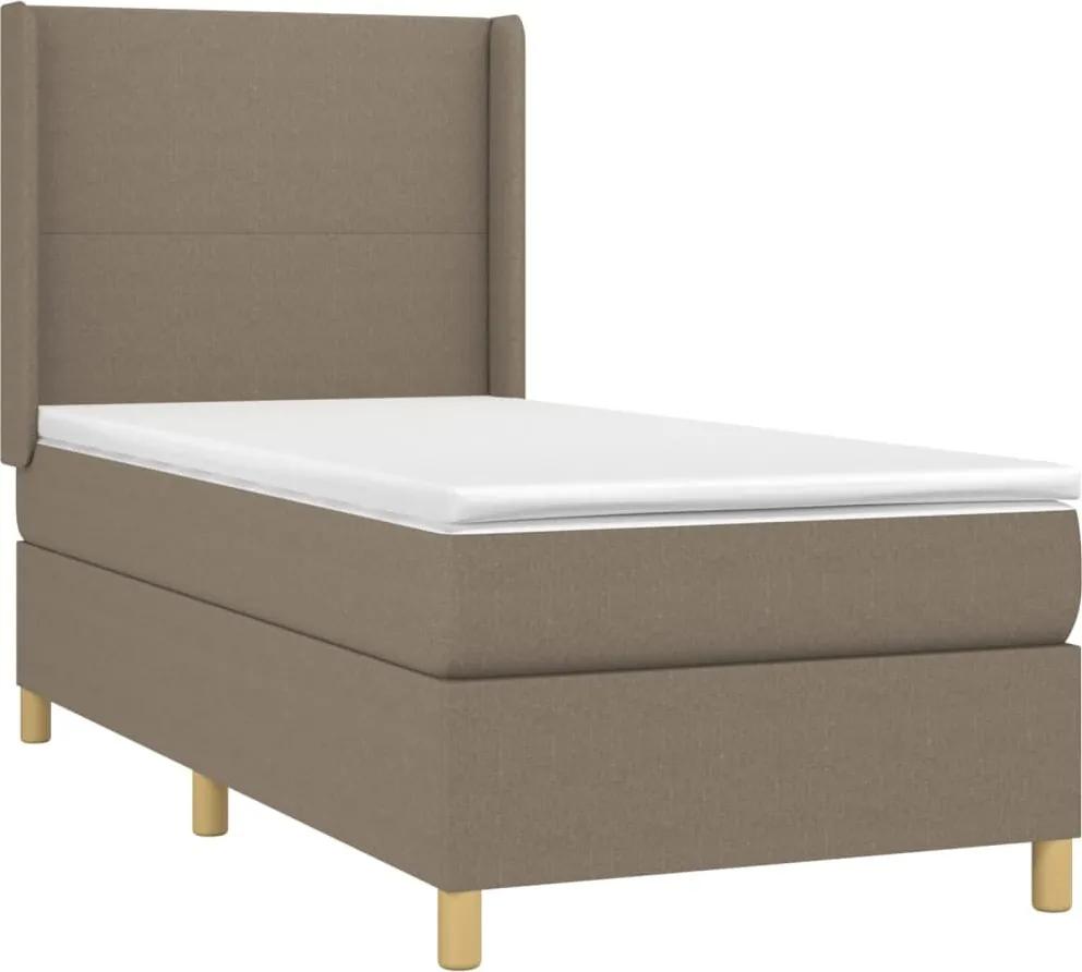 vidaXL Box spring postel s matrací 90x200 cm textil [3131805] Barva: tmavě hnědá