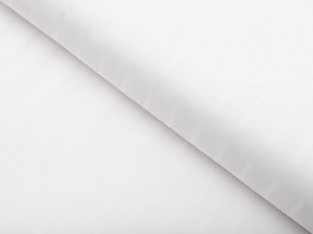 Biante Damaškový oválný ubrus DM-002 Bílý - proužky 6 a 24 mm 140x220 cm
