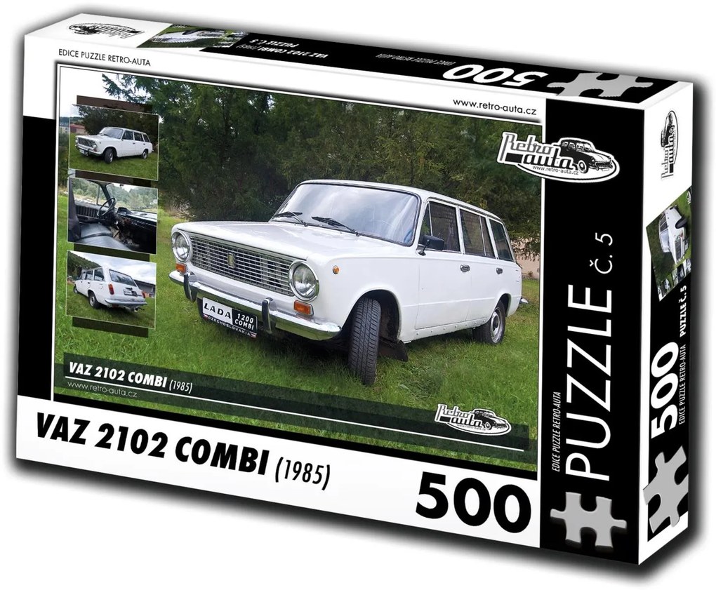 Puzzle retro-auta puzzle č. 5 vaz 2102 combi (1985) 500 dílků