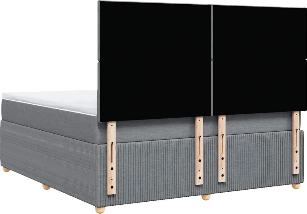 Box spring postel s matrací světle šedá 180 x 200 cm textil 3292128